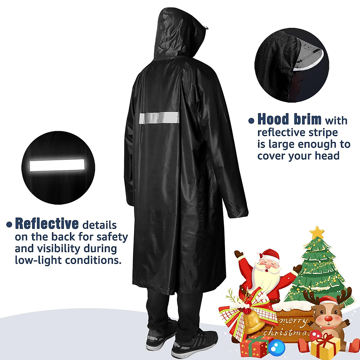 Anyoo Hood Rain Poncho Waterproof Lightweight Raincoat for Men Women Adult with Pocket for Hiking Camping Outdoor Activities