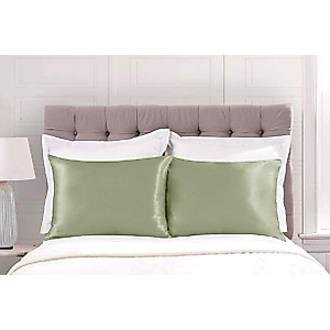 Opulence Bedding Silk Satin Duvet Cover Set Sage California King 3 Piece (Duvet Cover + 2 Pillowcases) Comforter Cover California King Size Zipper Closure