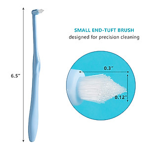 LOVEWEE End-Tuft Tapered Trim Toothbrush, 6 PCS Tufted Toothbrush Interspace Brush Wisdom Gap Toothbrush for Orthodontic Braces Bridges Line and Detail Cleaning
