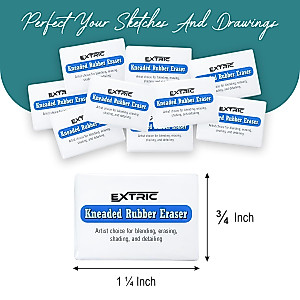 Kneaded Eraser - 4 Pack Kneaded Erasers for Artists - Erasers Medium Size Art Eraser, Gray Kneadable Erasers, Great for Artists, Sketching, Drawing and Shading