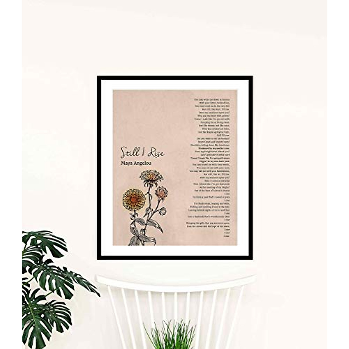 Maya Angelou-"Still I Rise"-Inspirational Poem Wall Art-11 x 14" Poetic Typographic Poster Print-Ready to Frame. Motivational Decor for Home-Office-Dorm. Great Literary Gift to Inspire Self Respect!