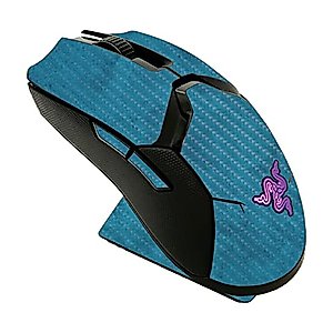 MightySkins Carbon Fiber Skin Compatible with Razer Viper Ultimate - Blue Strokes | Protective, Durable Textured Carbon Fiber Finish | Easy to Apply and Change Styles | Made in The USA