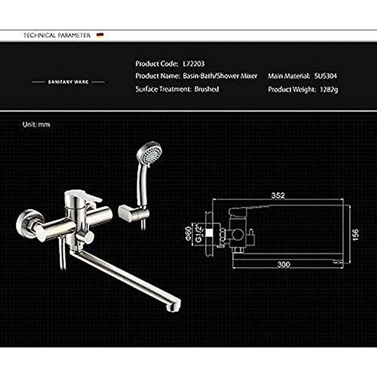 Kitchen Taps Bath Shower Faucets Set Bathtub Faucet Water Mixer Crane Tap With Hand Shower Stainless Steel Bathroom Faucets