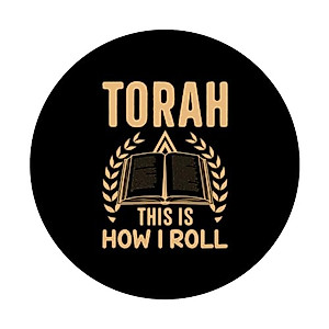 Simchat Torah Scroll This Is How I Roll Bar Bat Mitzvah Gift PopSockets Standard PopGrip