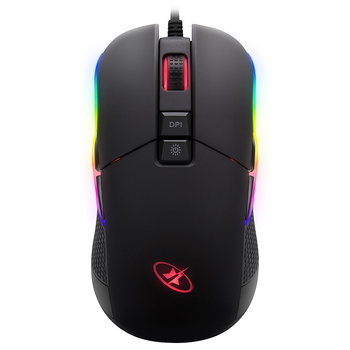 Rosewill Ergonomic Computer Laptop Gaming Mouse, 5 Levels up to 4000 DPI w/ Advanced Optical Sensor, 7 LED Backlit Colors - RGM-400