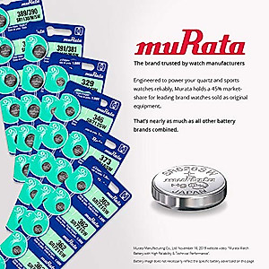 Murata 381/391 Battery SR1120/W/SW 1.55V Silver Oxide Watch Button Cell (5 Batteries)