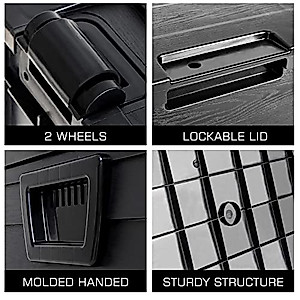 YUSING Deck Box 76 Gallon, Outdoor Storage Box Waterproof with Wheels for Patio Cushion & Pillows, Garden Supplies, Pet Stuff and Pool Accessories