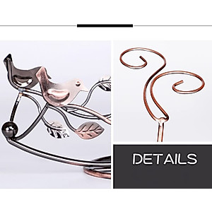 Ecostan Wine Holder Stand &Kitchen Tabletop Decoration，Metal Wine Bottle Rack for Holds 1 Bottle 2 Glasses（Bronze）