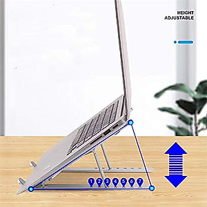 Foldable Laptop Stand for Desk, Office, and Travel Use with Folding Supports, Adjustable Height, and Ventilated Cooling Frame for Portable Work, Gaming, Content Creators