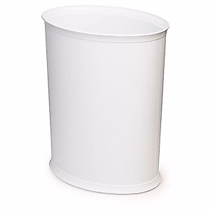 Made in USA 5-Gallon White Plastic Waste Basket (10.25” L X 12.5” H)