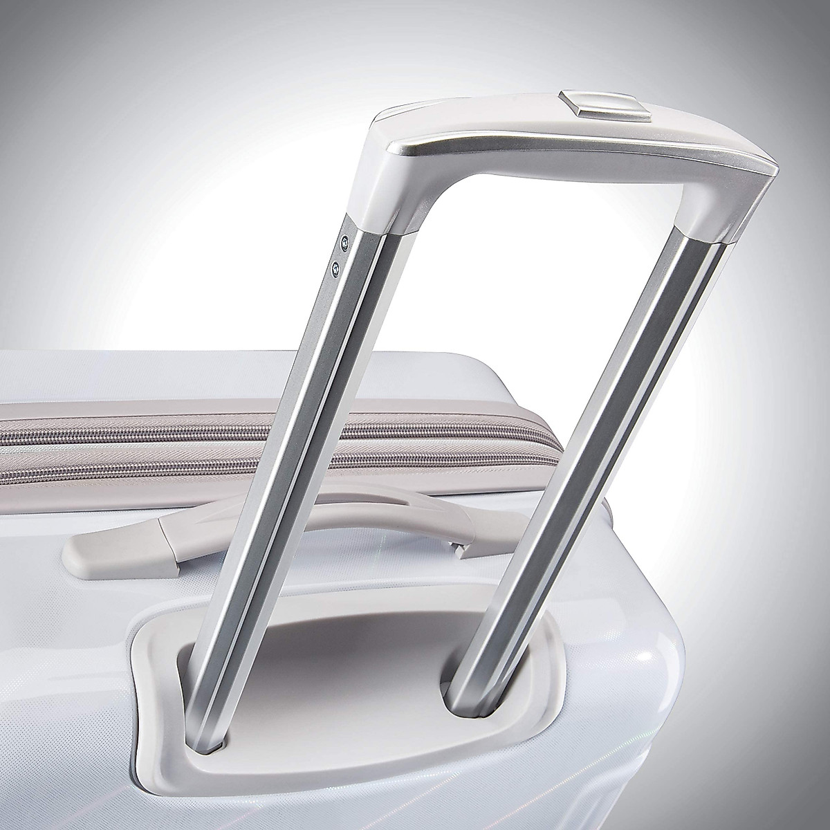 American Tourister Moonlight Hardside Expandable Luggage with Spinner Wheels, Iridescent White, Carry-On 21-Inch