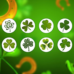 200 Pcs St. Patrick's Day Stickers Green Shamrock Stickers Self-Adhesive Clover Stickers Teacher Reward Stickers Irish Decorations Stickers for Card Gift Envelope St Patricks Day Party Accessories