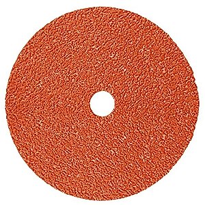 Cubitron 3M Fibre Disc 987C - 36+ Grit Metal Grinding Disc - Ceramic Precision Shaped Grain - For Angle Grinders - 4.5" x 7/8" Center Hole, Orange