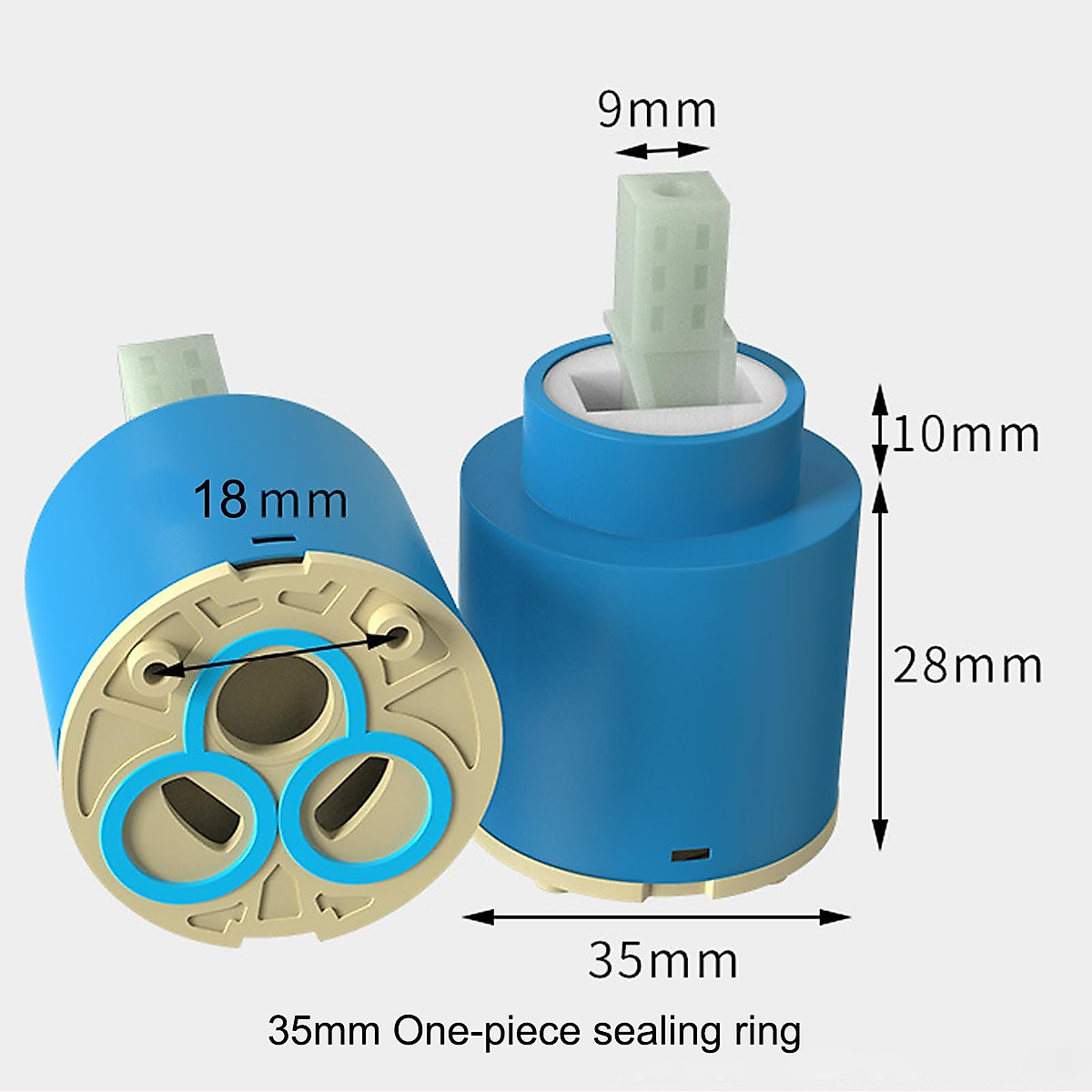 artSew 35mm Faucet Cartridges Replacement Parts Bathroom Shower Head Single Handle Faucet Water Ceramic Valve Pressure Balancing Kitchen (2 Pack)