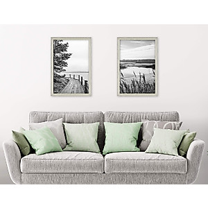 MCS Studio Gallery 16x24 Poster Frame Gray Woodgrain, Vertical & Horizontal Wall Hanging Large Picture Frame for Photos, Posters & Art Prints (2-Pack)