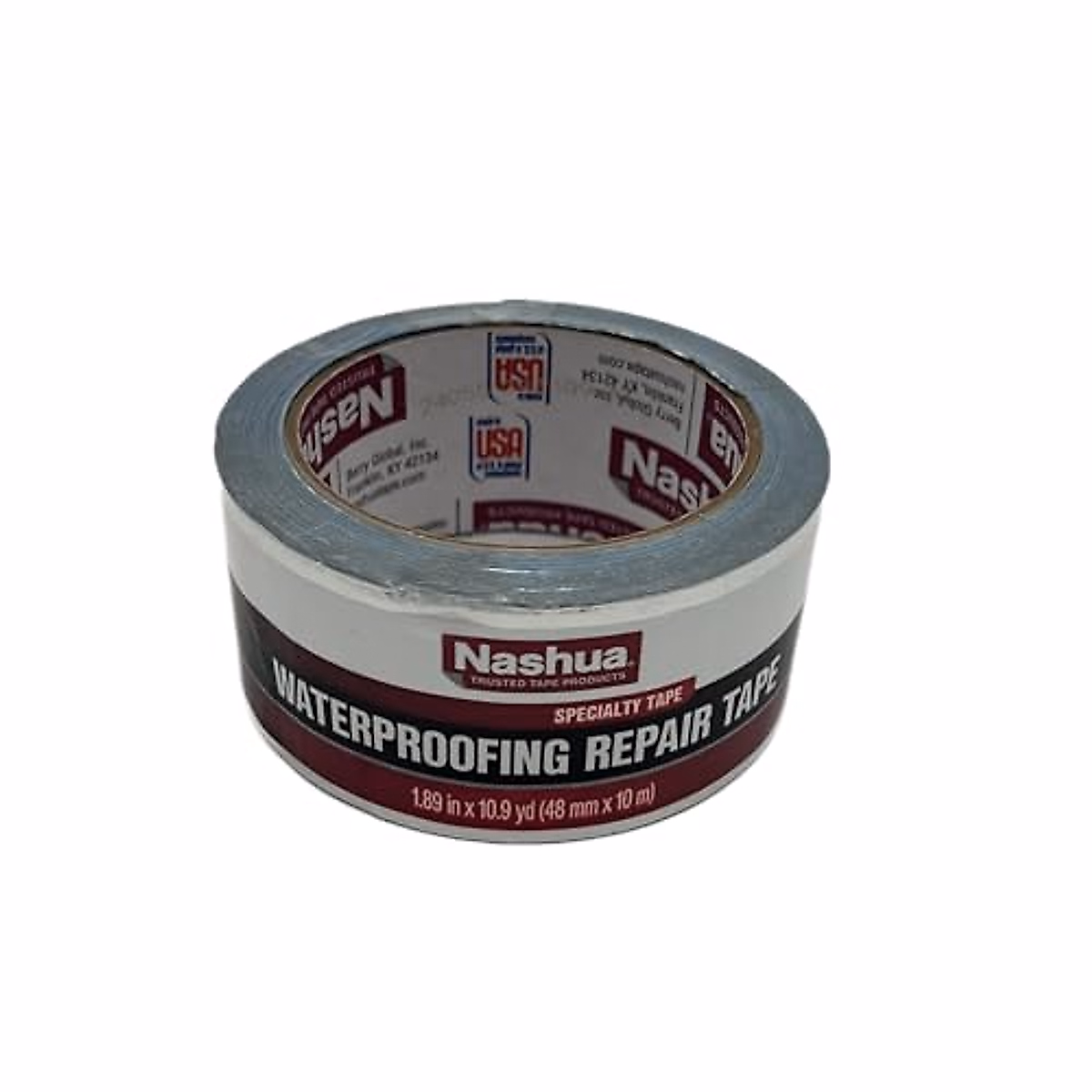 Nashua 361-11 Foil Tape for Waterproofing Repair, 11 mil Thick, 10 m Length, 48 mm Width , Aluminum
