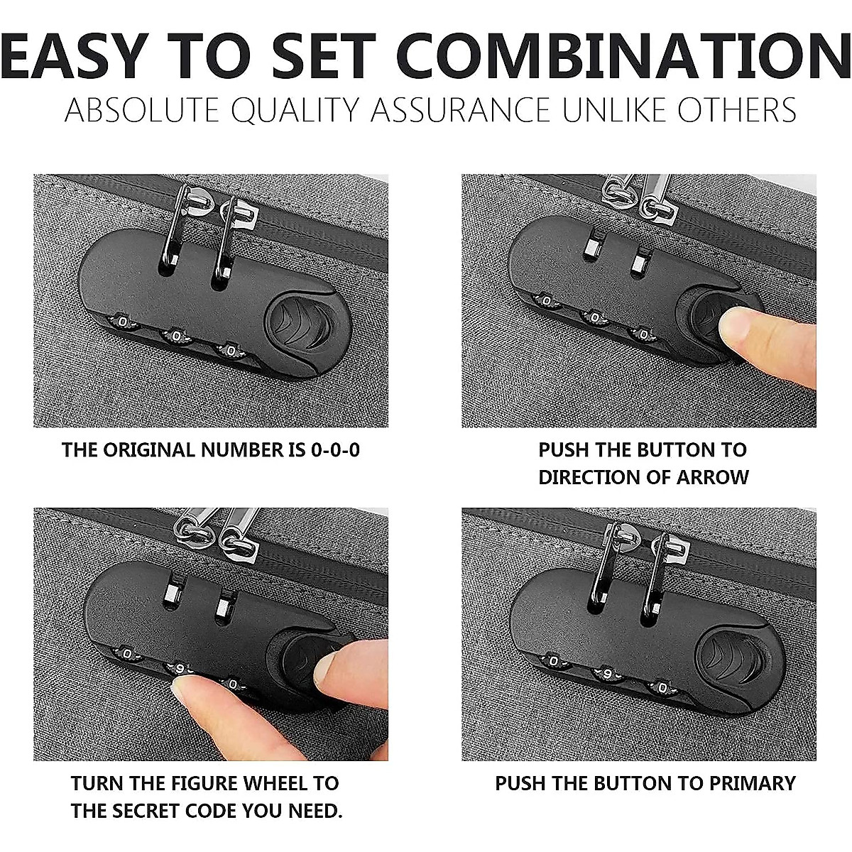 TARFEPA Large Water-Resistant Storage Box with Combination Lock, Portable Storage Case, Ziplock Bag Organizer Lockable Bag for Home and Travel Great Gifts for Women/Men