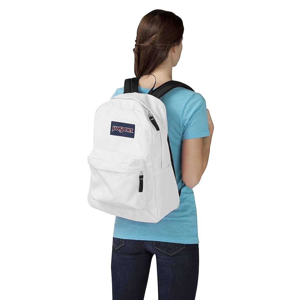 JanSport SuperBreak Backpack - School, Travel, or Work Bookbag with Water Bottle Pocket - White