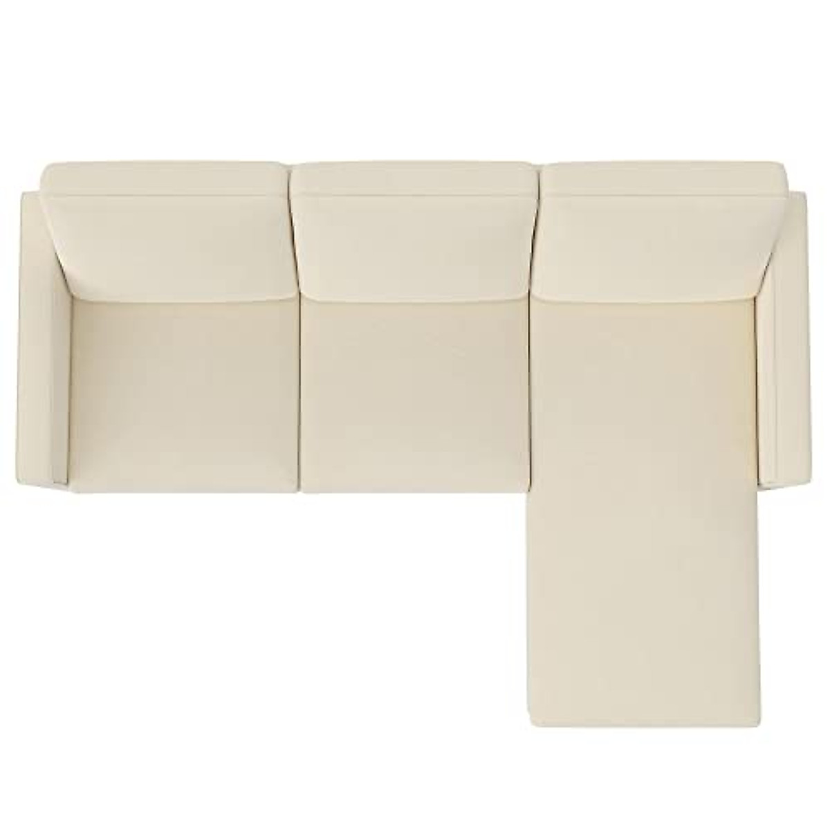 DHP Liah Reversible Sectional Sofa with Pocket Spring Cushions, Ivory