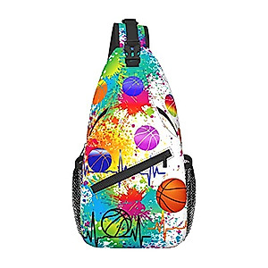 TOHTWAG Unisex Basketball Sling Bag Backpack Football Baseball Crossbody Bag Soccer Chest Bag Daypack For Travel Hiking