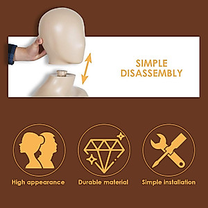 Female Mannequin Torso Dress Form Sewing Manikin 39-56 Inch Height Adjustable Dress Model Mannequin Display Head Dress Mannequin Clothing Form Metal Base Stand