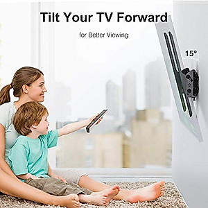 TV Wall Mount, TV Wall Mount Bracket Low Profile Fits Most 26-55 Inch LED LCD OLED Flat Curved Screen TV with 16 Inch Studs VESA 400x400mm, Holds up to 99 lbs, Black