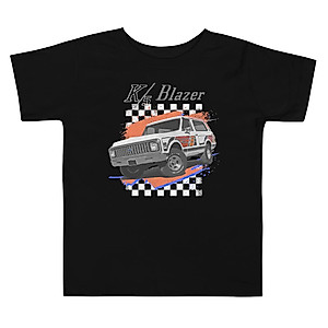 Retro Old School Truck Chevy K5 Blazer 70s 80s Nostalgia Toddler Short Sleeve Tee Black