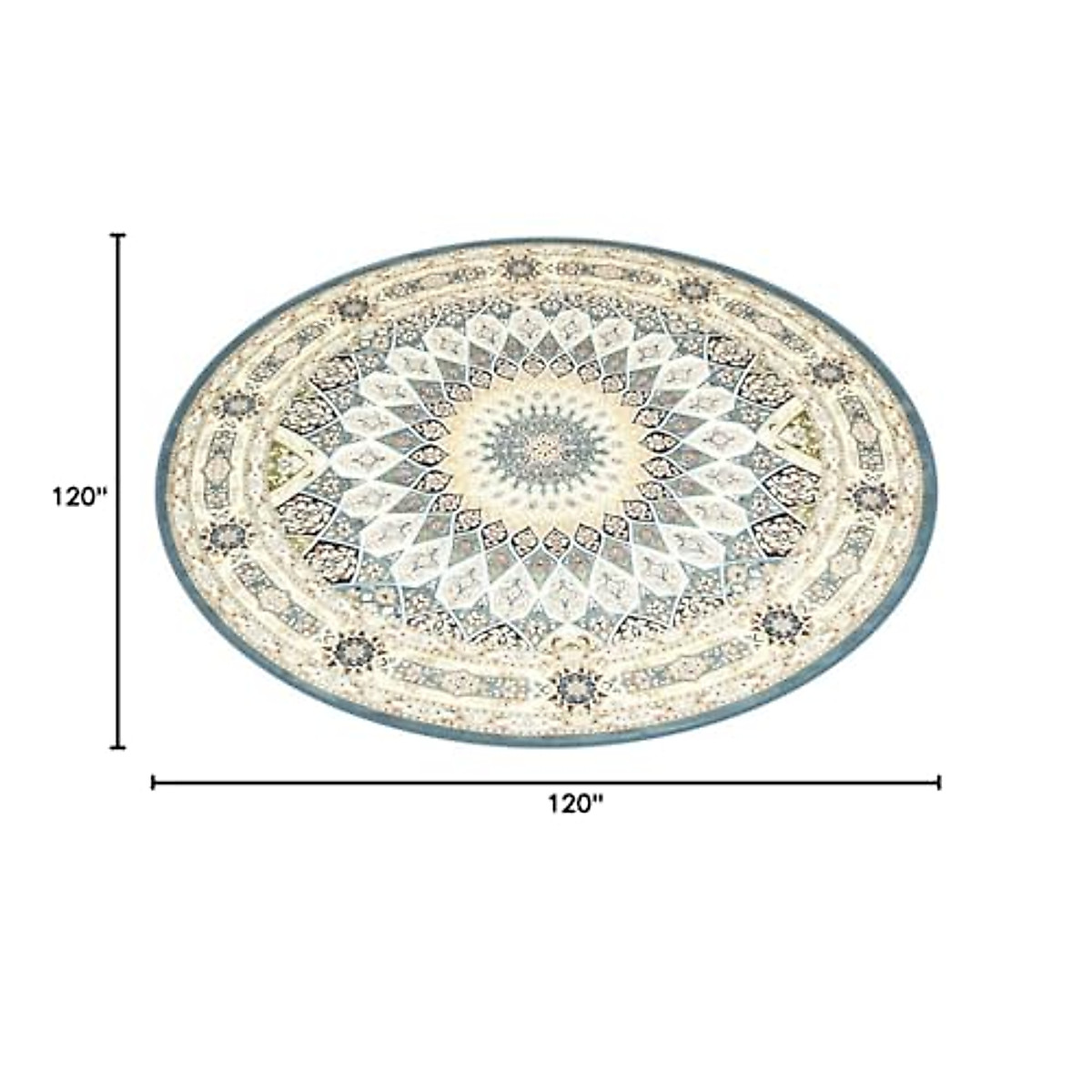 Unique Loom Narenj Collection Area Rug - Adams (10' Round Blue/Burgundy)