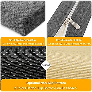 Millsilo Custom Bench Cushion for Indoor Furniture, Soft Window Seat Cushions, Custom Size Outdoor Cushion for Bench, Non-Slip Bench Pad for Shoe Rack, Piano, Storage, Dining, 70D High Density Sponge
