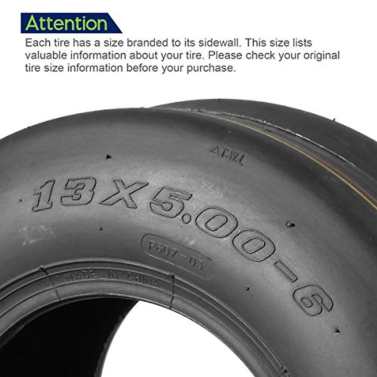 MaxAuto Lawn Mower Turf Tires 13x5-6 Front & 23X9.50-12 Rear 4PR(2 Front tires+2 Rear Tires)