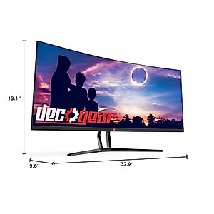Deco Gear 35" Curved Ultrawide E-LED WQHD Gaming Monitor, 21:9 Aspect Ratio, Immersive 3440x1440 Resolution, 100Hz Refresh Rate, 3000:1 Contrast Ratio (DGVIEW201)