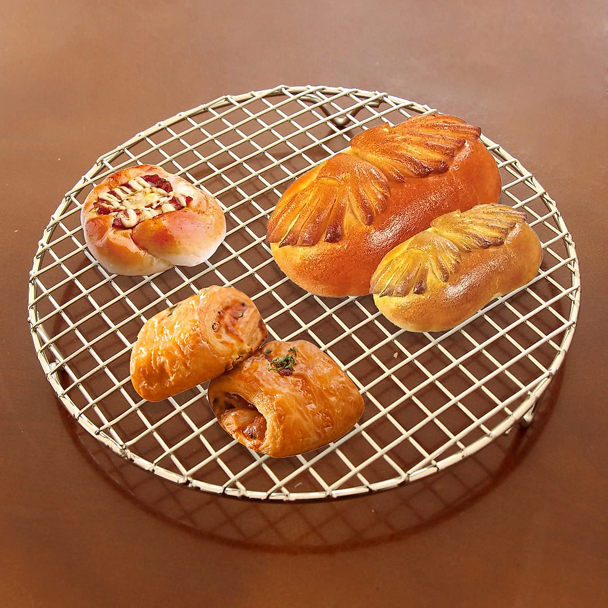 baizhushi Cooling Rack Stainless Steel Round Cooling Rack for Cooking Baking (8.25 in)