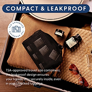 MAISONOVO Travel Bottles for Toiletries, TSA Approved, Leak Proof Refillable, Travel Size Containers and Bottles with Water Proof Toiletry Bag