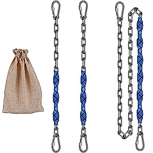 ZGCY 2 Stainless Steel Chains (84") Swing Chains, Heavy Duty Swing Hardware,4 Quick Connection Buckles, Indoor and Outdoor Playground Swings, hammocks, sandbags, 1000 lb Capacity Silver