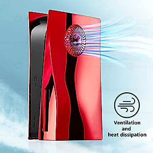 PEPPER JOBS Electroplating Red Vent Heat Console Cover Hard Shockproof Console Skin Case ABS Anti-Scratch Dustproof for Console Disc Edition