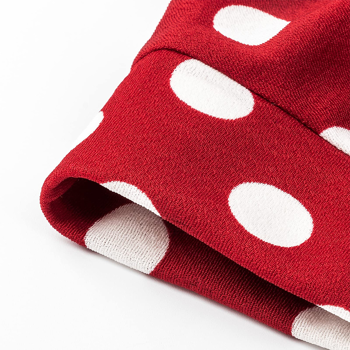 DRESHOW Polka Dot Basic Versatile Stretchy Flared Casual Mini Skater Skirt for Women Girls