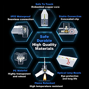 Hexagon Garage LED Lights.14 Grid 720W 86400LM 6500K Hex Honeycomb Ceiling Led Light with Rectangle Frame.Higher Brightness Honeycomb Hexagon Led Light System for Garage Barbershop Warehouse