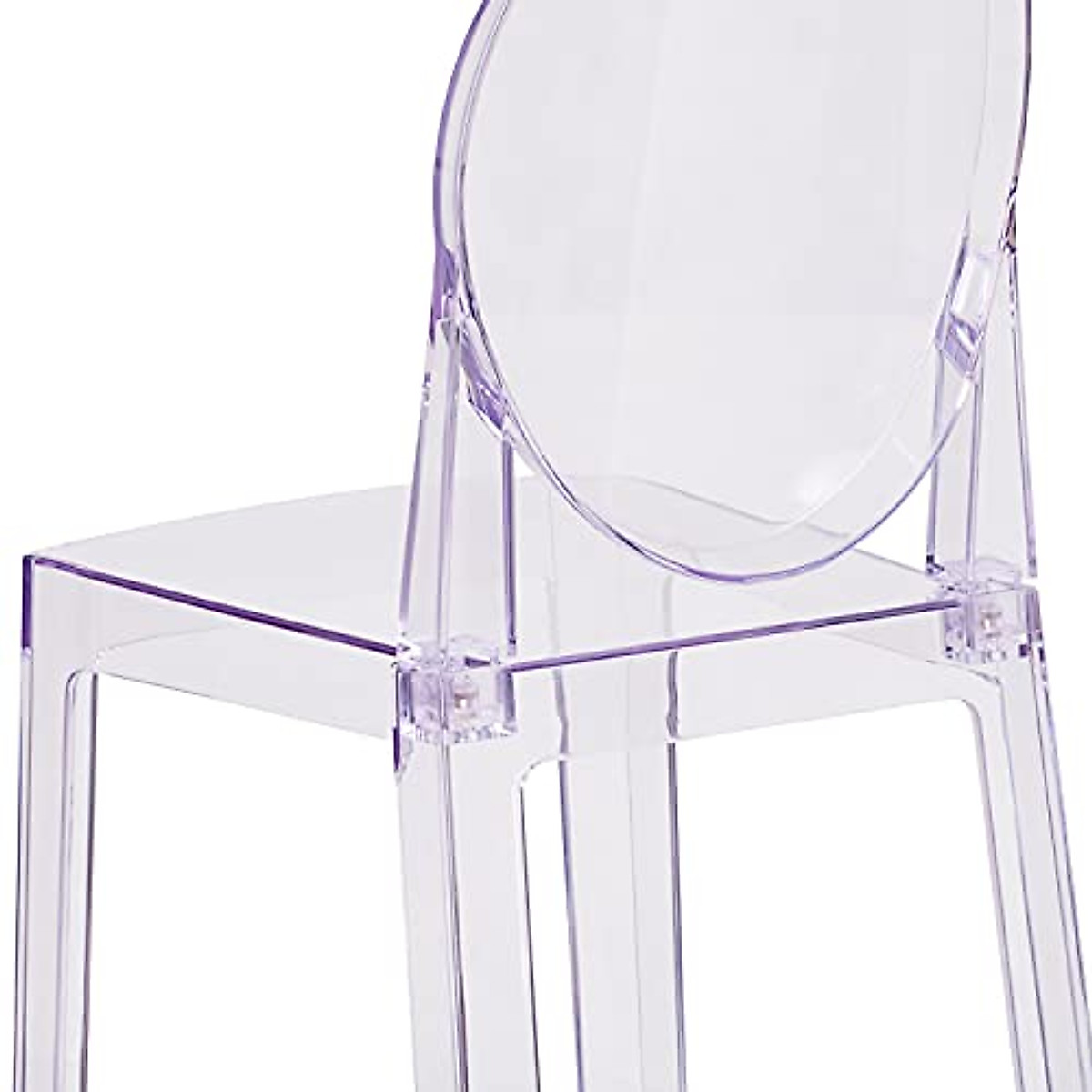 Flash Furniture Ghost Counter Stool with Oval Back in Transparent Crystal