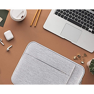Lacdo 13 inch Laptop Sleeve Case for 13 inch New MacBook Air M2 A2681 M1 A2337 A2179 A1932 | 13 inch New MacBook Pro M2 M1 A2338 A2251 A2289 A2159 A1989 | 12.9" iPad Pro 6th 5th 4rd Computer Bag, Gray
