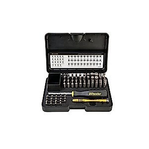 Wheeler 55 Piece SAE/Metric Hex and Torx Screwdriver Set for Pistol Rifle Handgun Gunsmithing Rebuild and Maintenance, Multicolor