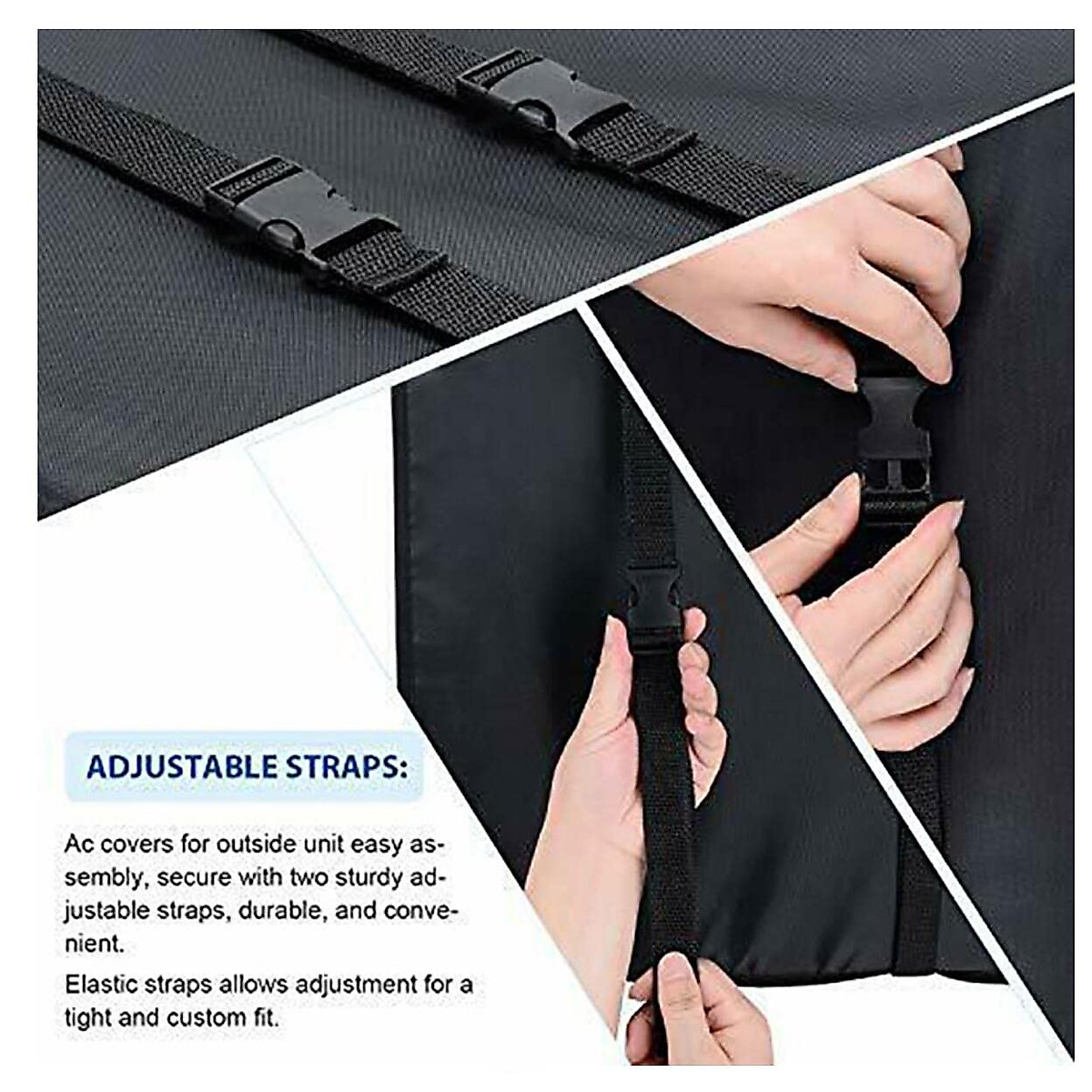 YIHAOBOX Window Air Conditioner Cover Outdoor, Outside Window AC Unit Cover Black Dust-proof Waterproof AC Cover Outdoor Window AC Protection Cover (25.5Wx20.5Dx18H)