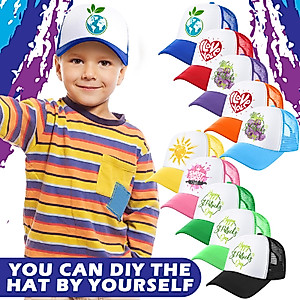 Suhine 100 Pack Sublimation Blank Baseball Caps Bulk Adjustable Mesh Trucker Hats Polyester Mesh Caps for Women Men Kids (Adults)