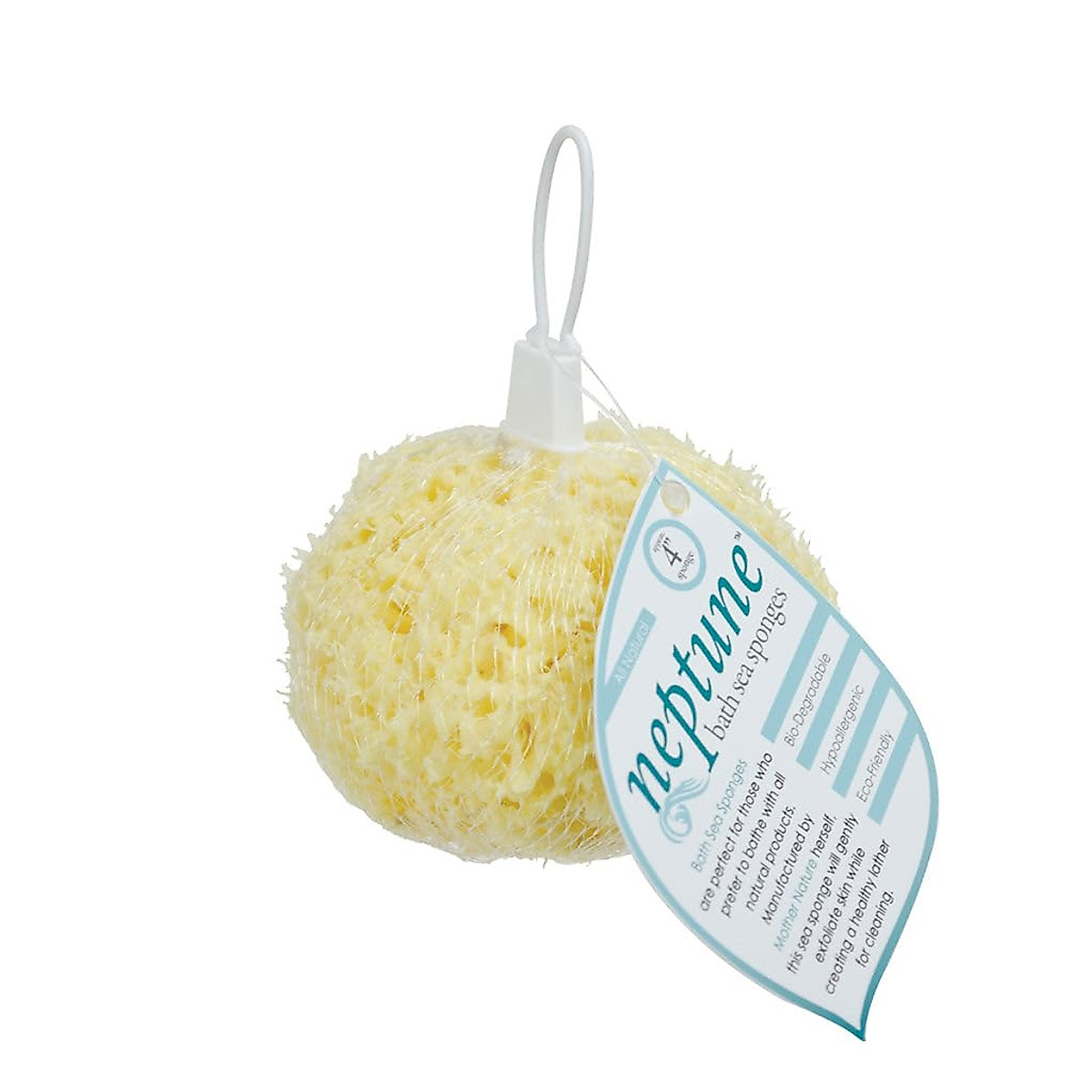 Neptune Natural Sea Wool Sponge - All Natural Honeycomb Renewable Sea Sponge, Medium, Approx. 4 Inches