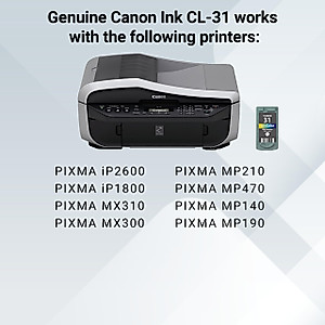 Canon CL-31 Compatible to iP1800,iP2600,MP140,MP190/MP210,MP470,MX310/MX300 Printers