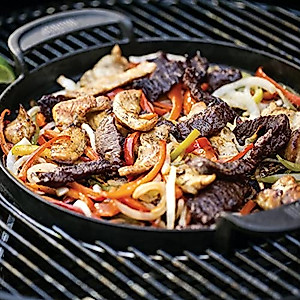 Hongso 12" Dia. Gourmet BBQ System Griddle with Handles for 22 1/2 inch Weber Original Kettle Premium Charcoal Grill, 22.5'' Smokers, 22" Weber Performer Premium, Deluxe Charcoal Grill