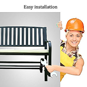 JOZZY Outdoor Garden Bench,Outdoor Garden Double Rocking Chair, Leisure Courtyard Terrace Metal Bench, Comfortable and Durable Outdoor Swing Glider, Weatherproof Steel Frame, for Porch/Backyard