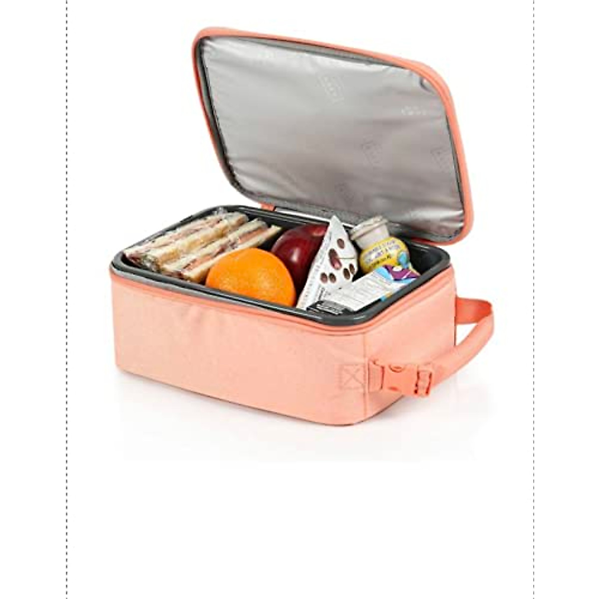 Fulton Bag Co. Thermal Insulated Zippered Lunch Bag Box (Upright) Hardbody Sturdy (Cantaloupe)