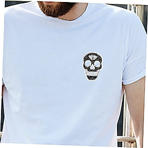 BETOOKY 5pcs Skull Hot Diamond Stickers Hotfix Rhinestones Cap Decorations Skeleton Costume Clothes Patch Crystals Skull Patches Bags Iron on Patch Skull Sewing Patches Back Patches Decor