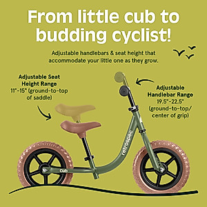Retrospec Cub 2 Toddler 12" Balance Bike, 18 Months - 3 Years Old, No Pedal Beginner Kids Bicycle for Girls & Boys, Flat-Free Tires, Adjustable Seat, & Durable Frame