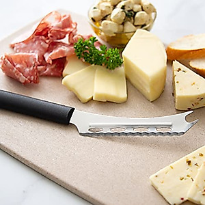 Rada Cutlery Cheese Knife Stainless Serrated Edge Steel Resin, 9-5/8 Inches, Black Handle